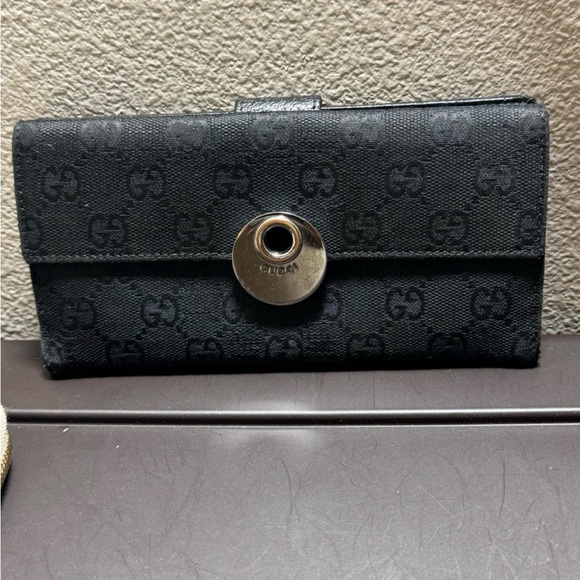 Gucci | Bags | Gucci Eclipse Black Wallet | Poshmark